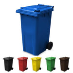 240 Litre Wheelie Bin | Blue - Yellow Shield