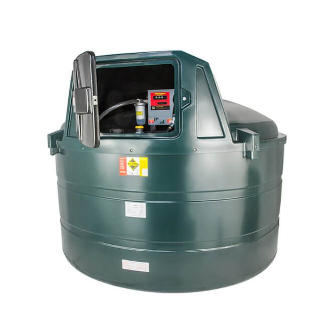 5,000 Litre Plastic Bunded Fuel Tank (Vertical Low Profile) - Yellow Shield