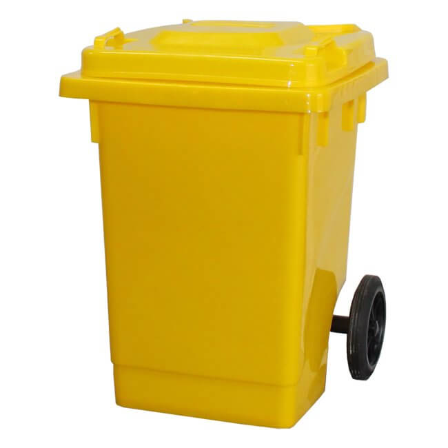 Yellow 75 Litre Wheelie Bin - Compact Bins For Small Spaces — Yellow Shield