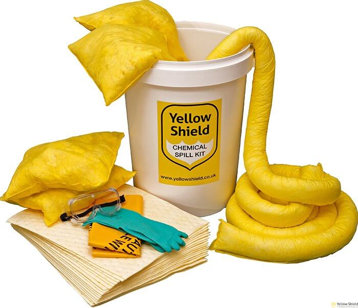Bucket Chemical Spill Kit - 65 Litre - Yellow Shield