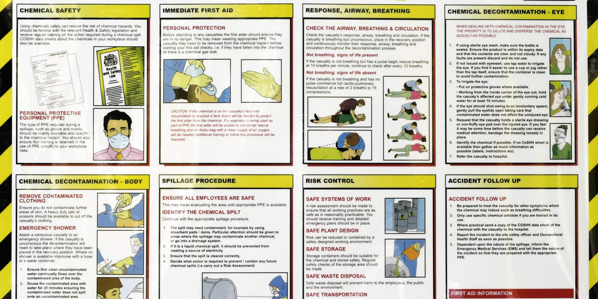 Chemical Spill Poster - Yellow Shield